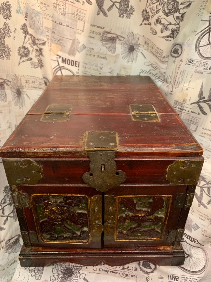 Estate Antique Asian Chinese/japanese Geisha Make up Rosewood Vanity ...