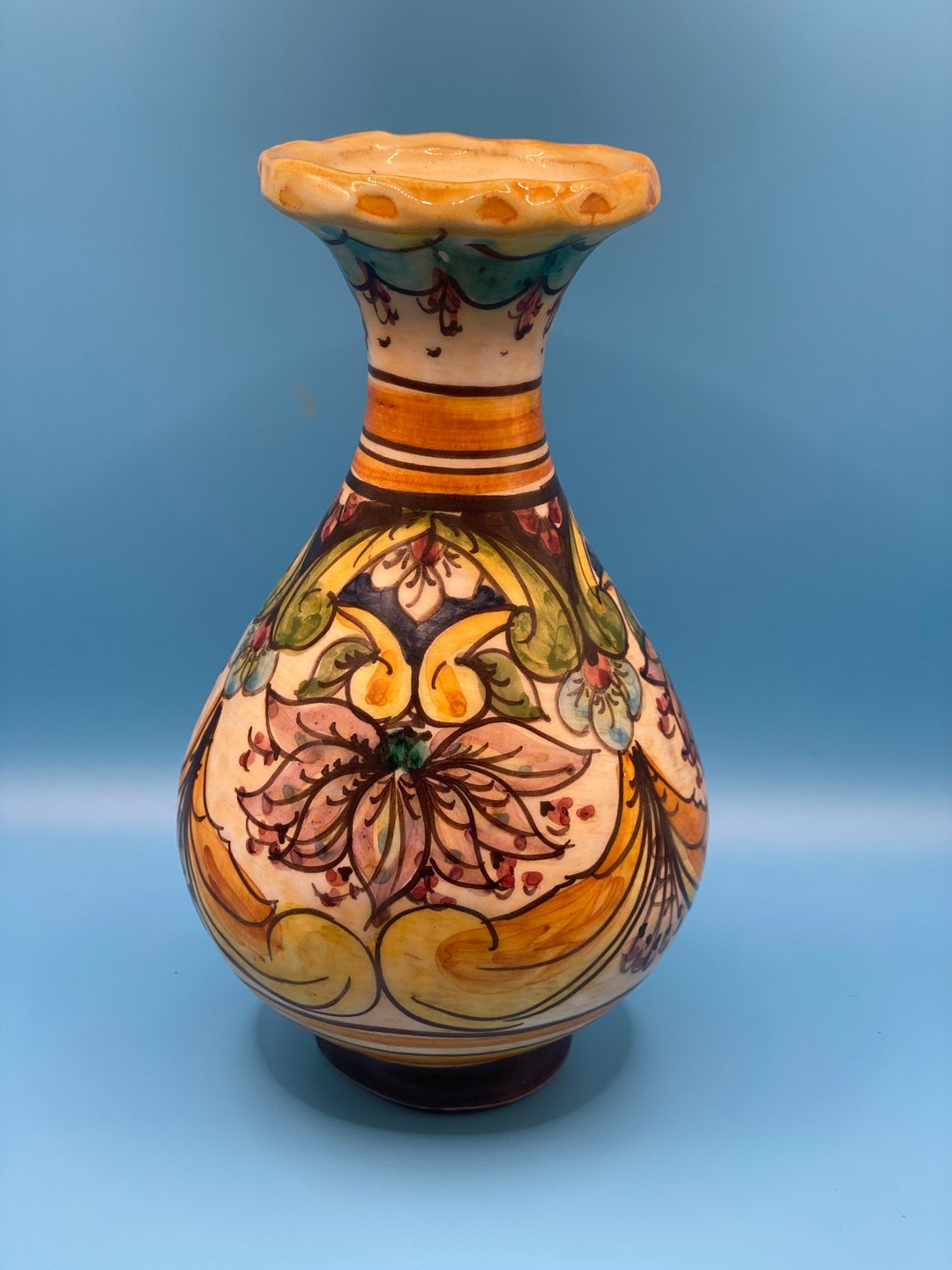Vintage Ericina Majolica Vase: Hand-painted Erice Ceramica Pottery - Etsy