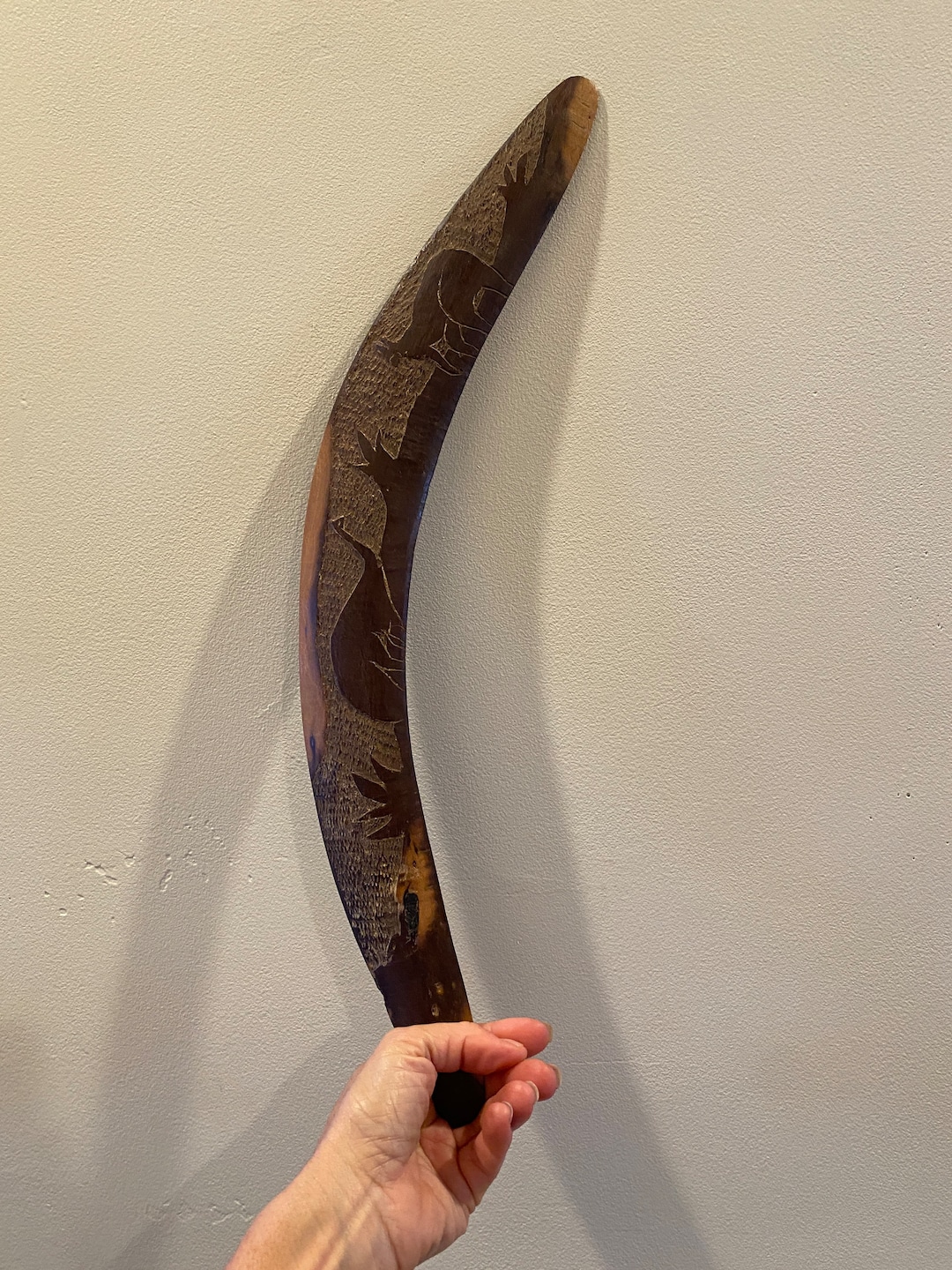 RARE Vintage Australian Primitive Early Style Carved Mulga Wood ...