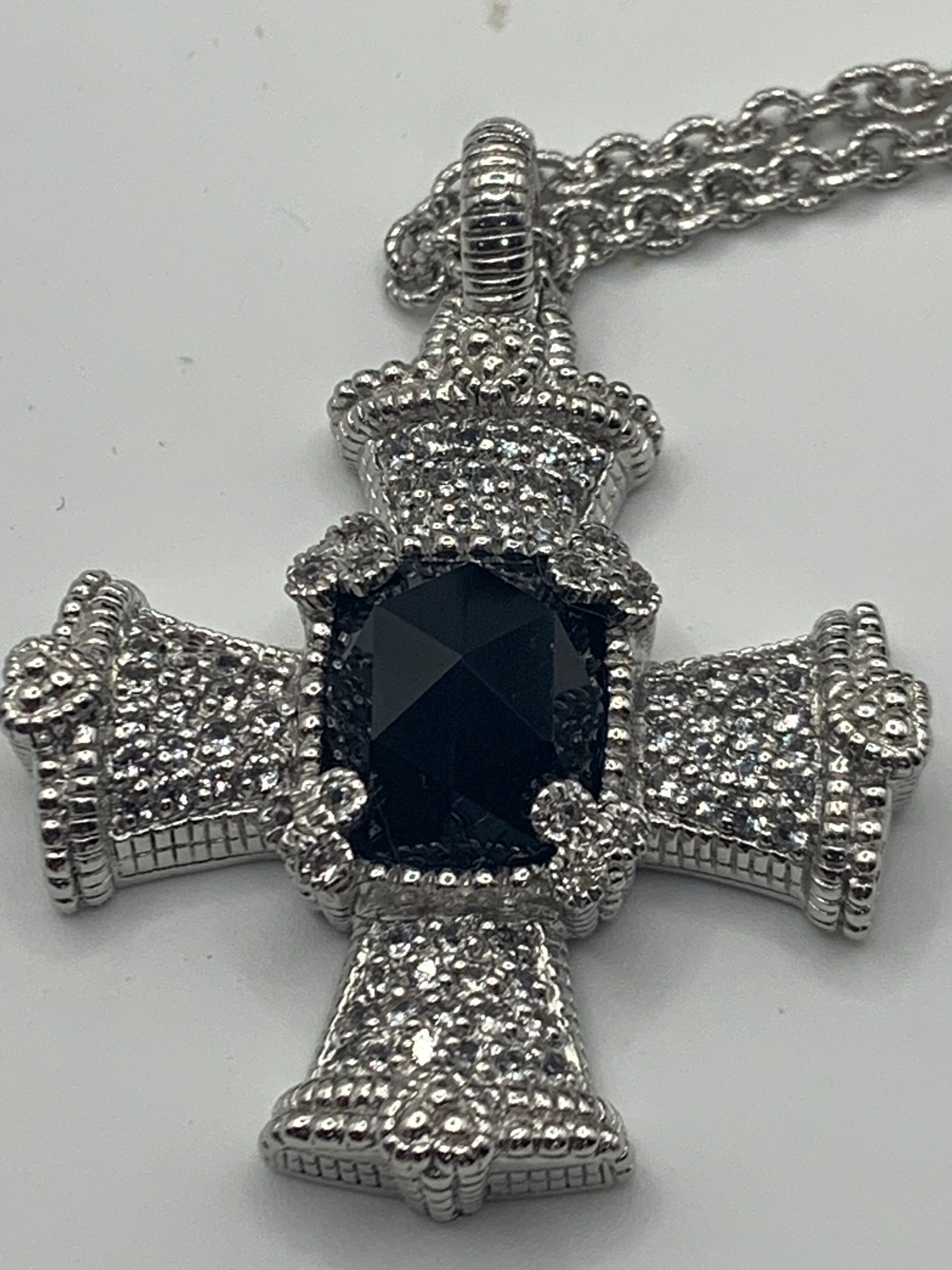 Gorgeous Estate Find Judith Ripka 925 Silver & Diamond Cross - Etsy