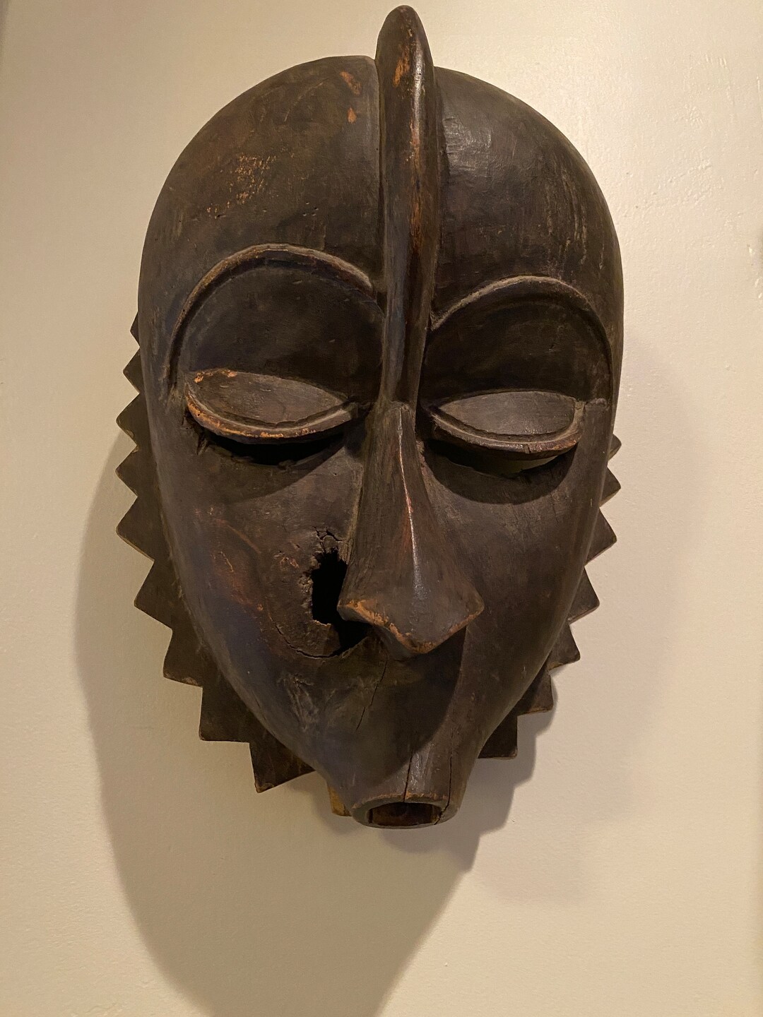 Vintage Mid Century Baule Wood Portrait Mask: West African Art - Etsy