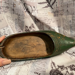 Vintage Hand Carved Belgian Klepper Shoe, Clog , Aladdin Antique Shoe ...