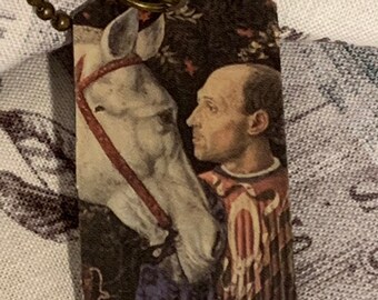 Our Lady Copper Dog Tag 30 Inch Aged Brass Ball Chain Long | Etsy