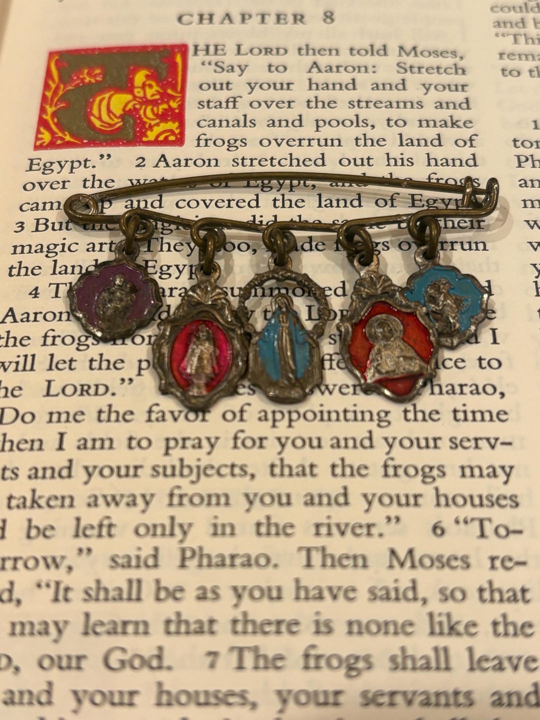 Antique C Catch Clasp 5 Catholic Devotional Chirch Medal Pin Brooch - Etsy