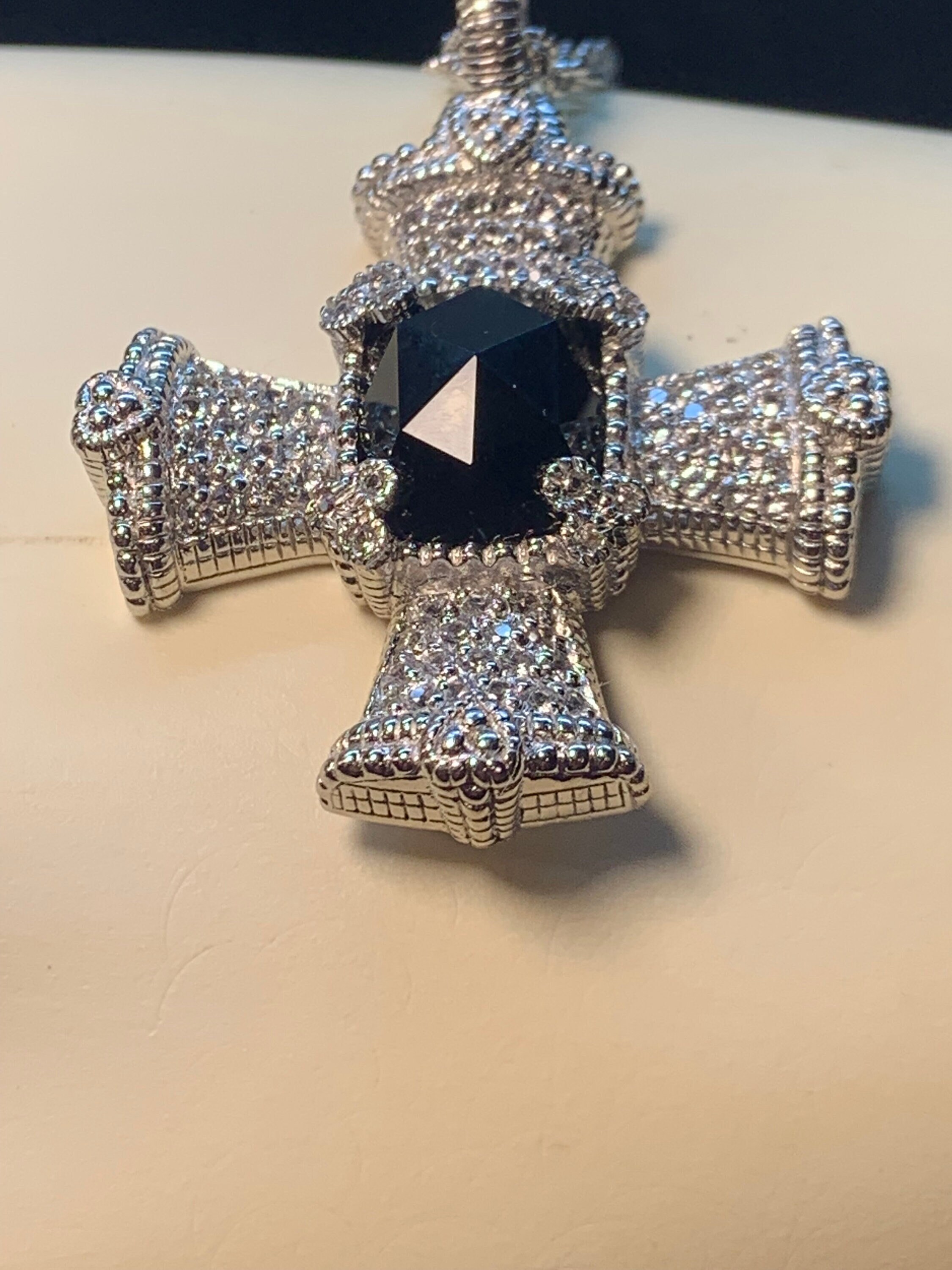 Gorgeous Estate Find Judith Ripka 925 Silver & Diamond Cross - Etsy