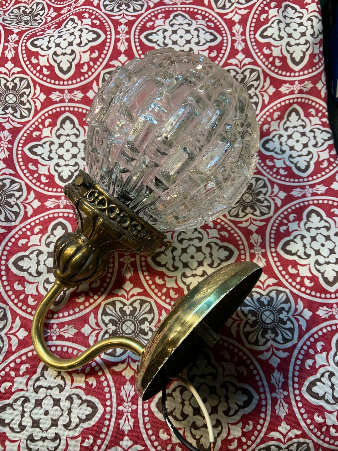 Vintage Mid Century Eagle MFG Co Brass Metal Glass Globe Electric Wall Sconce - Etsy