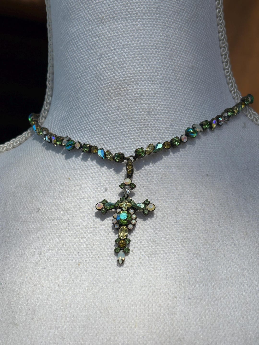Vintage Rare Designer SORELLI Handcrafted Swarovski Crystal Cross ...