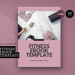 Powder Pink Fitness Workbook Canva Template Wellness & Nutrition ...