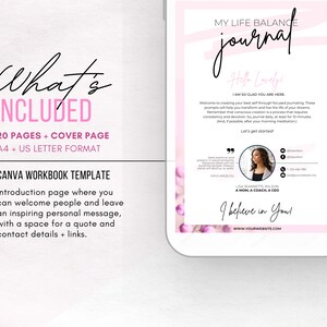 20 Pages Pink Journal Workbook Template Editable Custom - Etsy
