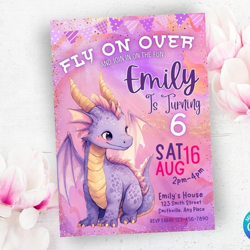 Dragon Birthday Invitation - Etsy Canada