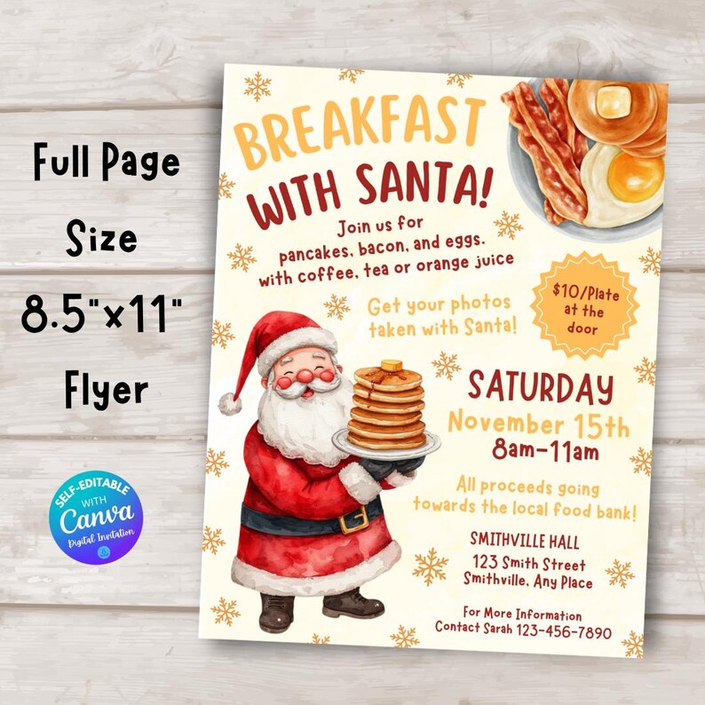 Editable Breakfast With Santa Flyer Template Breakfast With Santa ...