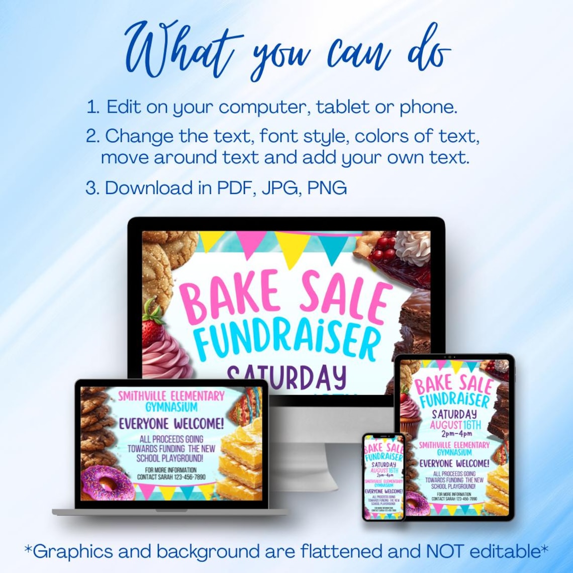Bake Sale Fundraiser Flyer Bake Sale Flyer Printable Bake Sale ...