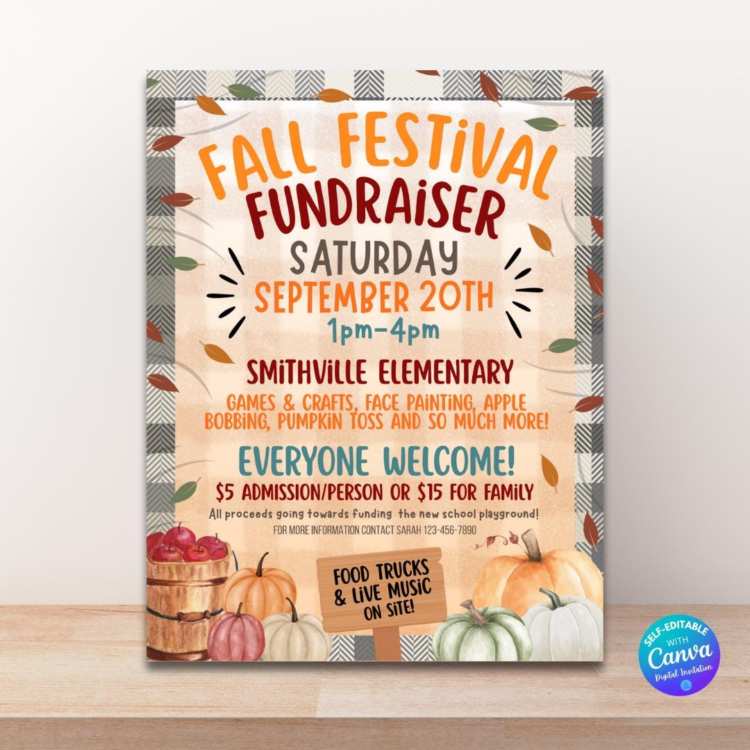 Editable Fall Festival Flyer Template Autumn Festival Flyer for Schools ...