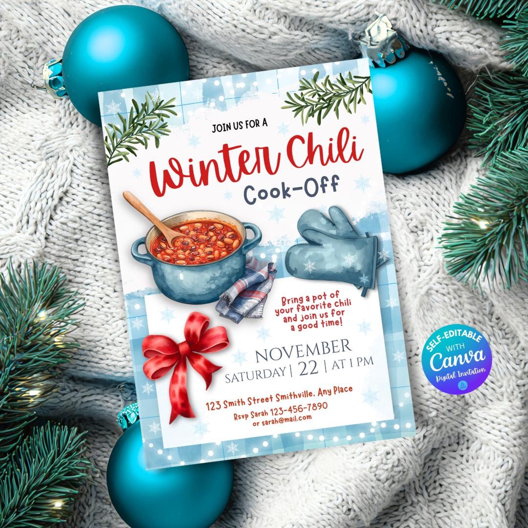 Editable Chili Cook off Party Invitation Spirit Week Event Cooking ...