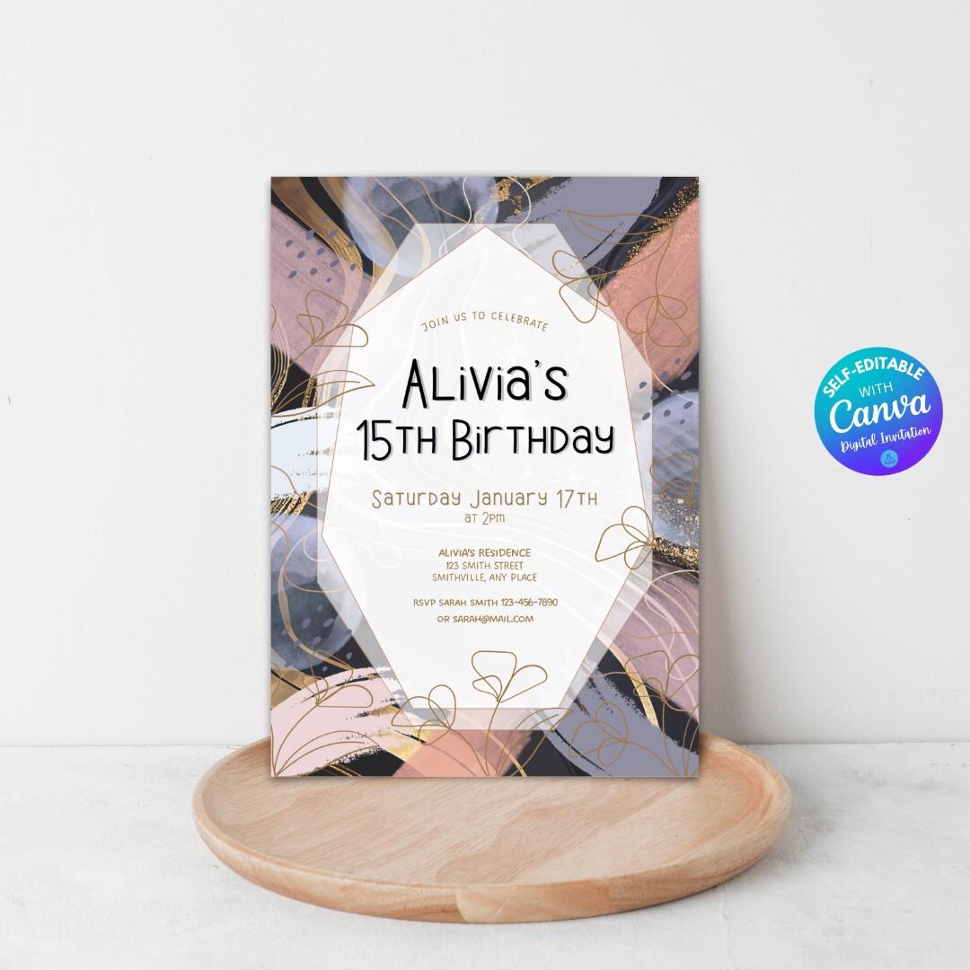 Modern Birthday Party Invitation Women's Party Invitation Teen Girls ...