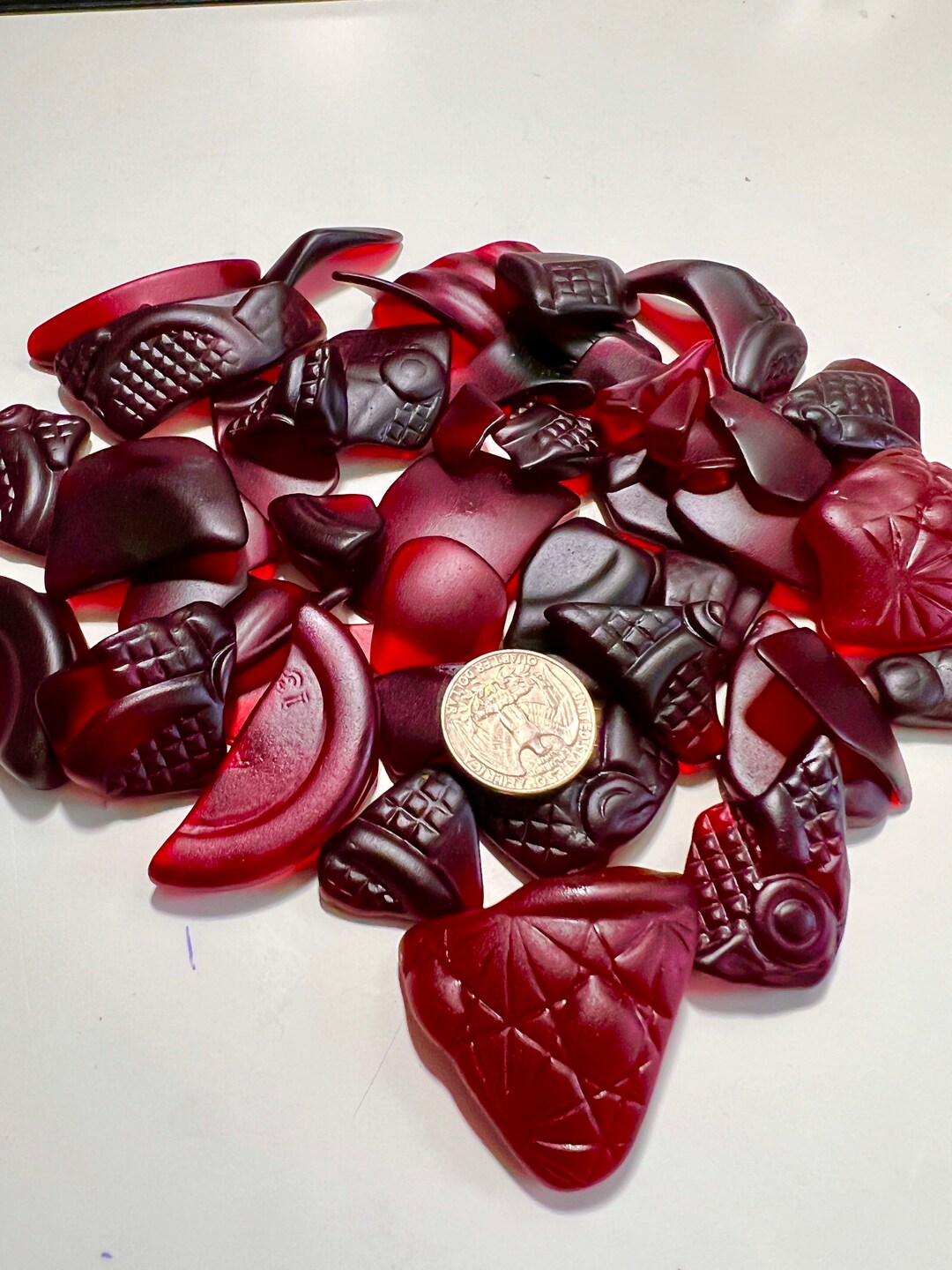 Red Glass Bottles Red Tumbled Glass Large Sea Glass - Etsy