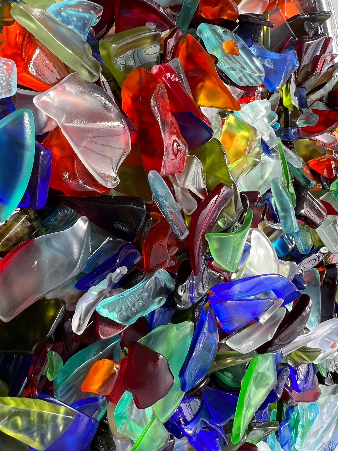 Shoreline Treasures: Mixed Sea Glass Art - Tumbled Beach Fragments for ...