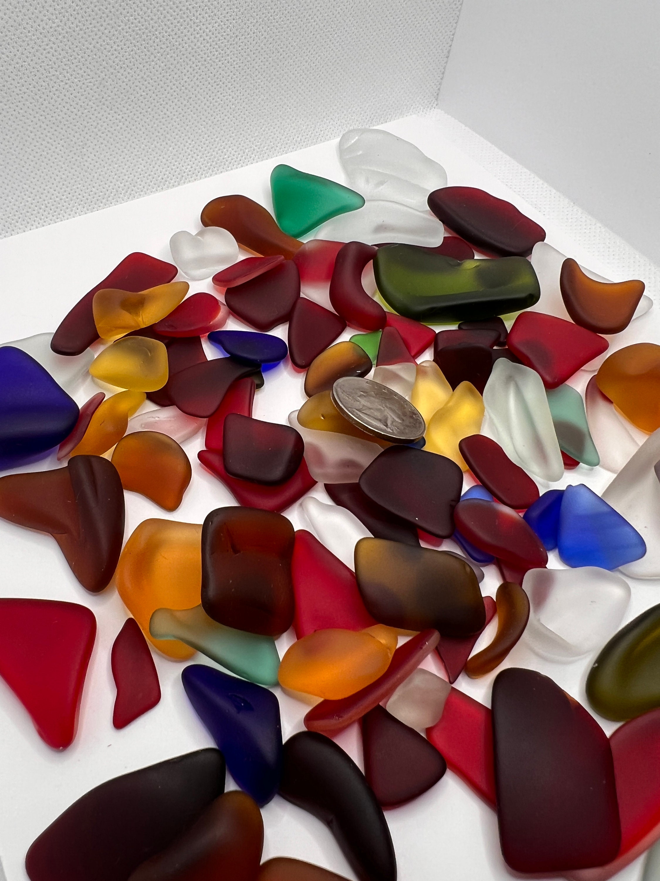 Shoreline Treasures: Mixed Sea Glass Art - Tumbled Beach Fragments for ...