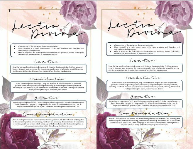 Lectio Divina Printable Guide: Digital Download | Etsy Ireland