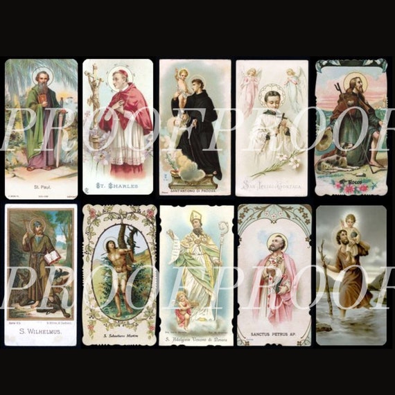 Stationery Sets 20 Printable Vintage Catholic Holy Cards Saints for ...