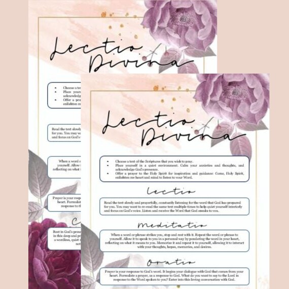 Lectio Divina Printable Guide: Digital Download | Etsy Ireland