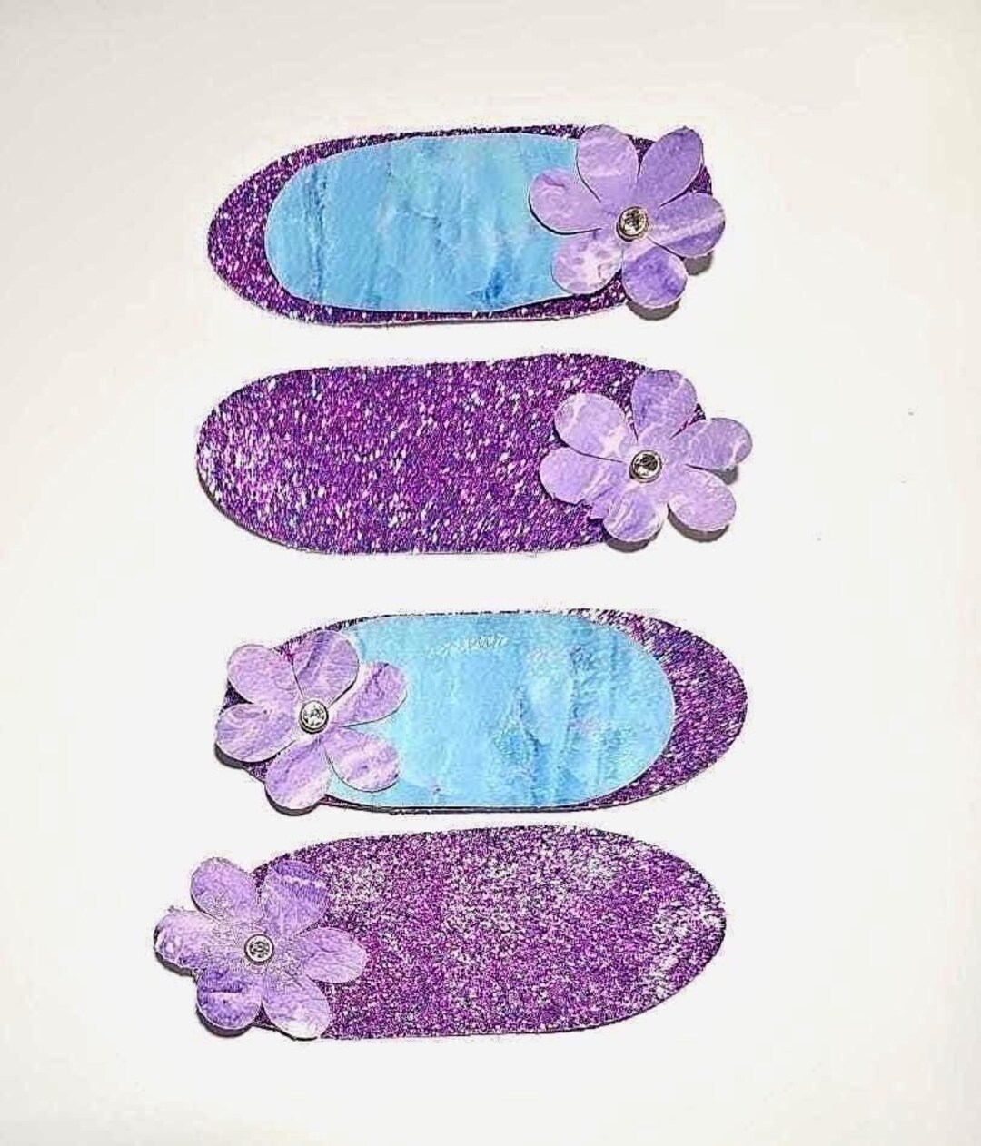 Purple Sparkle Cord Keepers – Velcro Cable Ties – Flower Cord Organizer ...