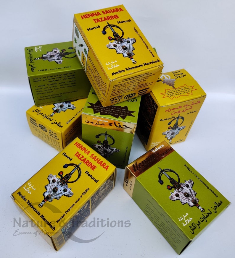 Henna Henne Natural Hair & Body Mehndi Colour Pure Organic Moroccan ...