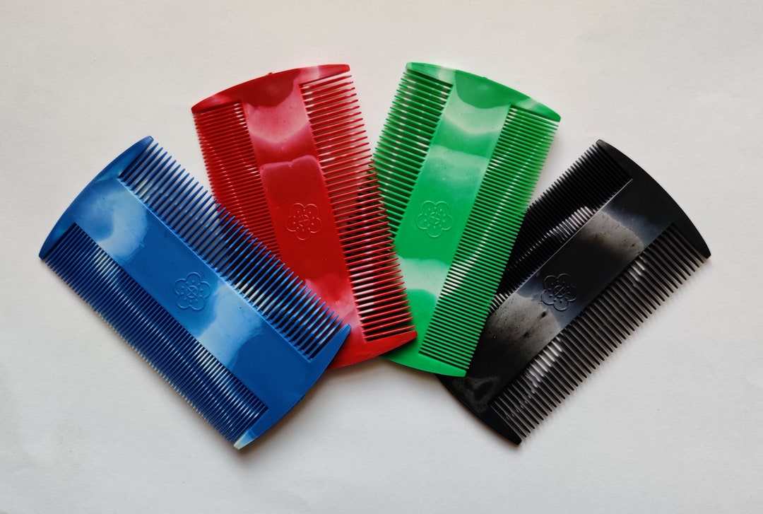 Hair Lice Nit Flea Comb Double Sided Plastic Fine Teeth Head Combs ...