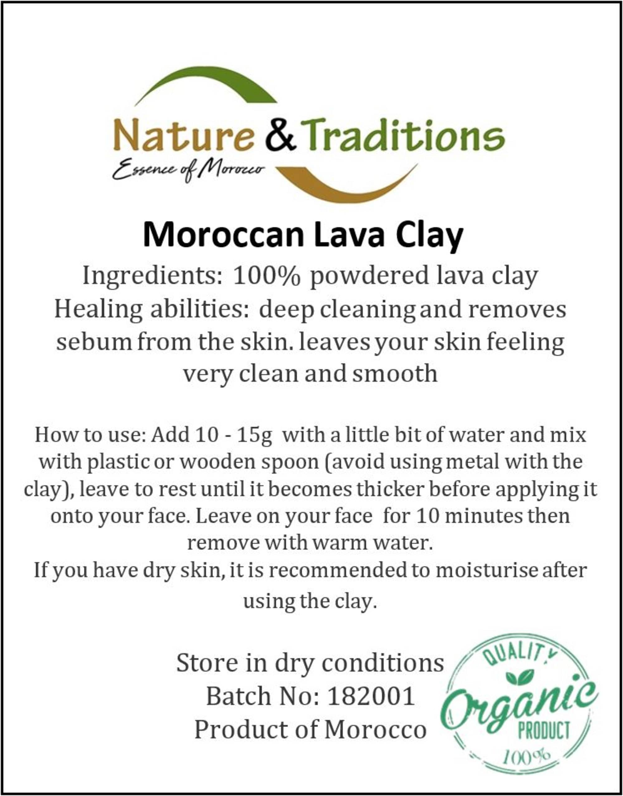 Moroccan Green/grey Lava Clay Atlas Mountain Mask Powder - 100g - Etsy