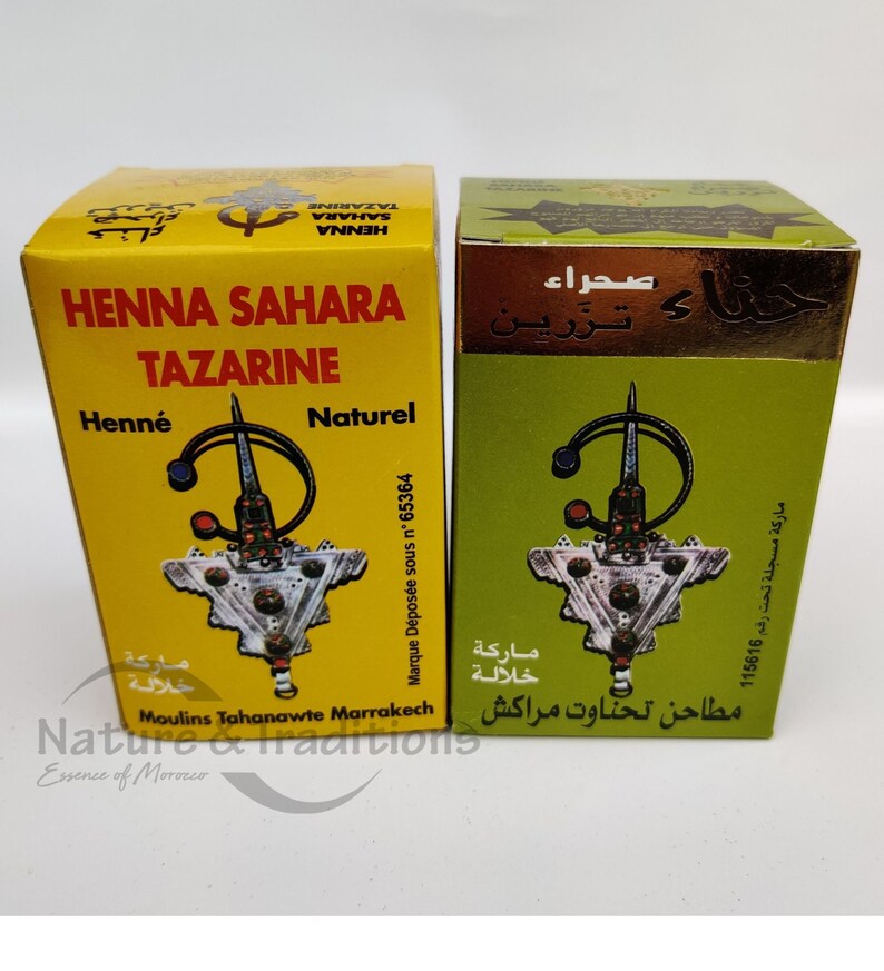 Henna Henne Natural Hair & Body Mehndi Colour Pure Organic Moroccan ...