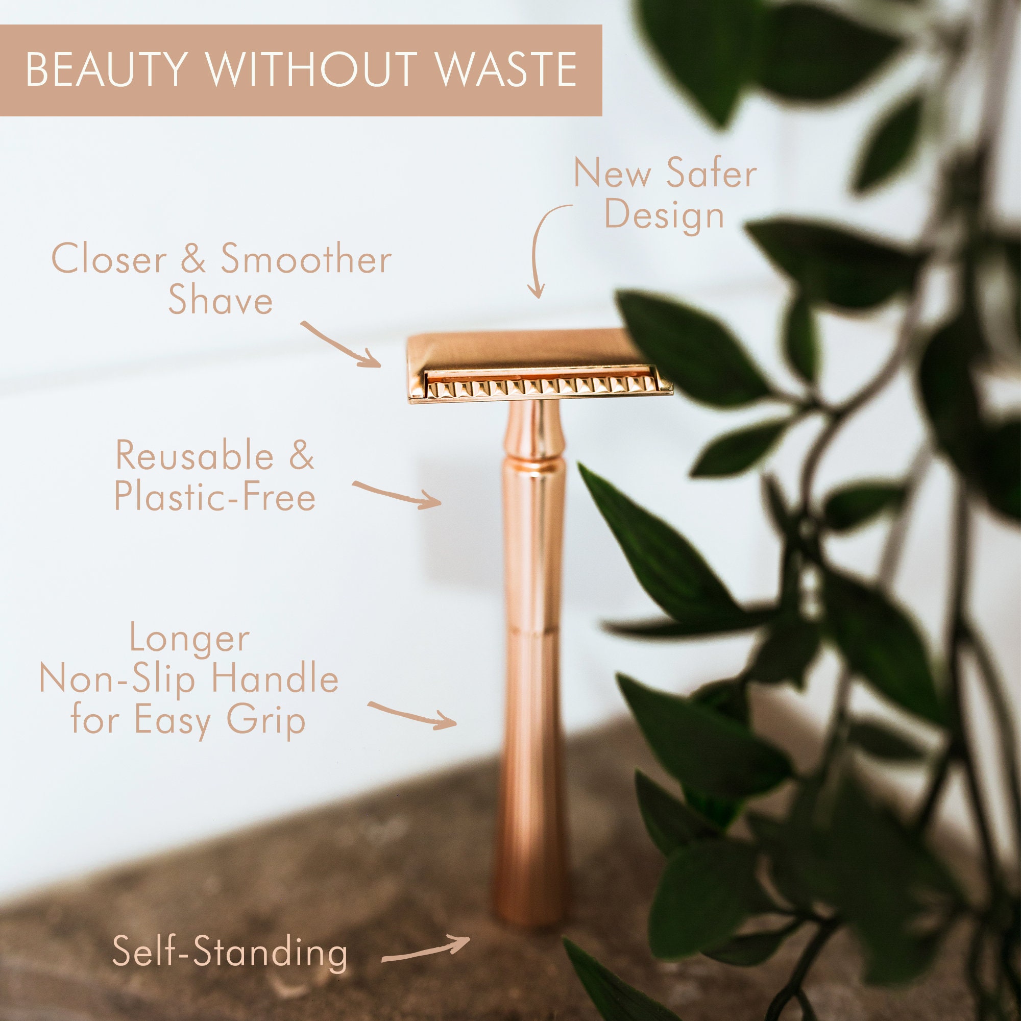 Women's Rose Gold Safety Razor & 10 Blades Sustainable | Etsy