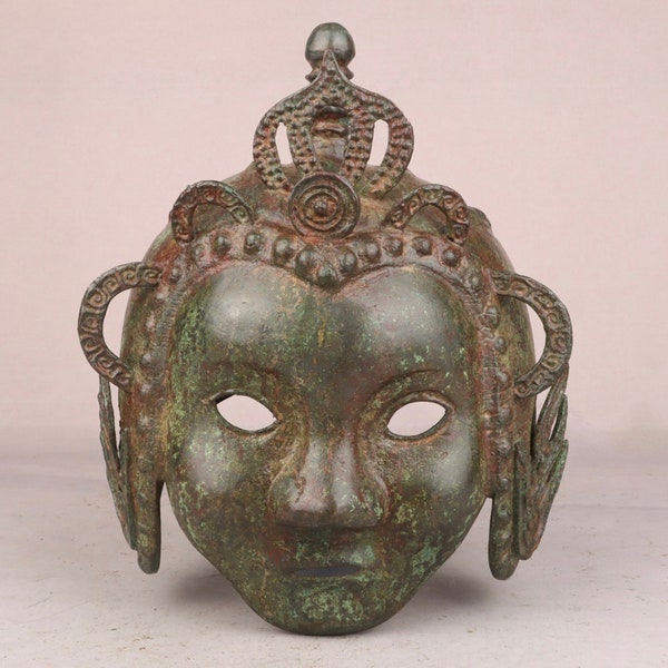 Antique Bronze Mask - Etsy