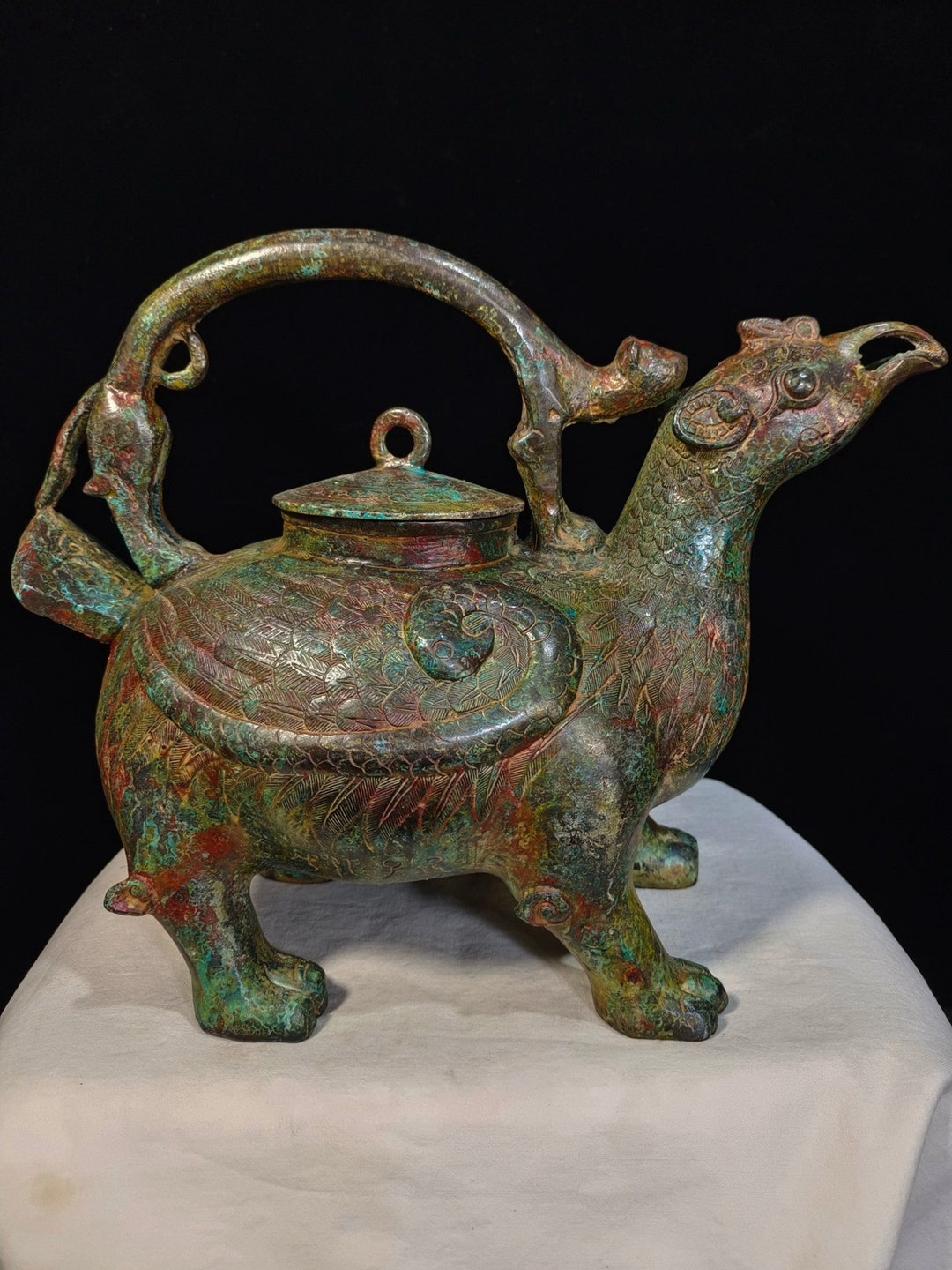 Chinese Antique Bronze Inscriptions Vessels - Etsy UK