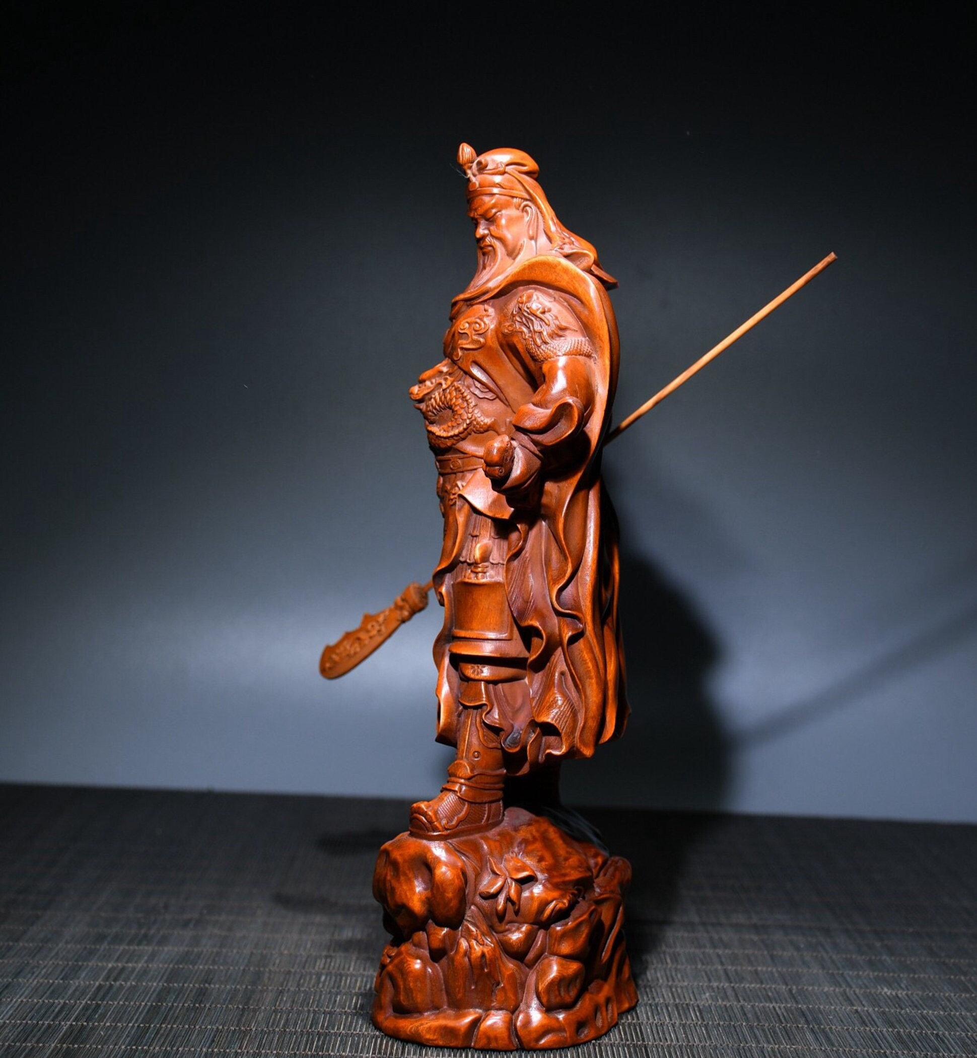 Purely Hand Carved Boxwood Guan Gong Statue.9 - Etsy