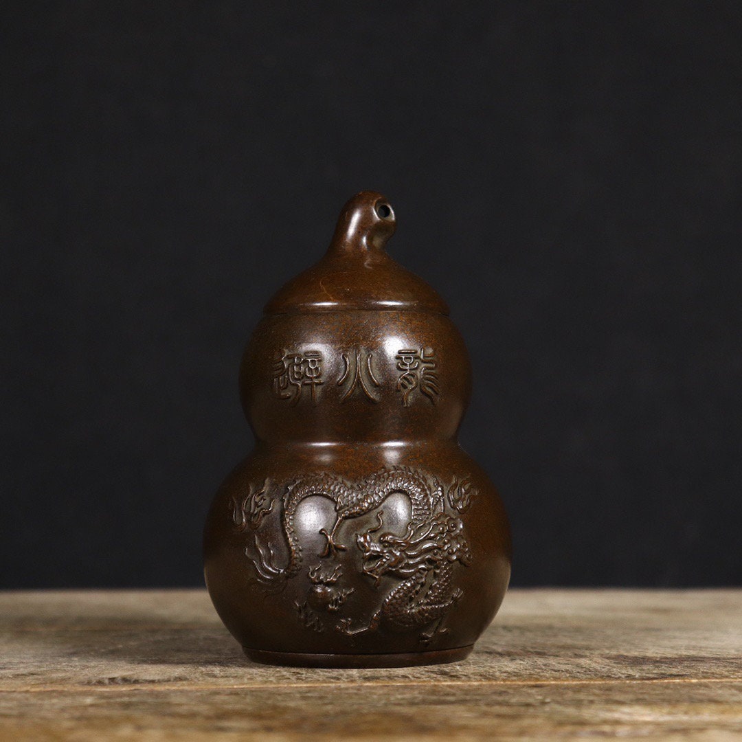 Chinese Antique Pure Copper Gourd Vase - Etsy