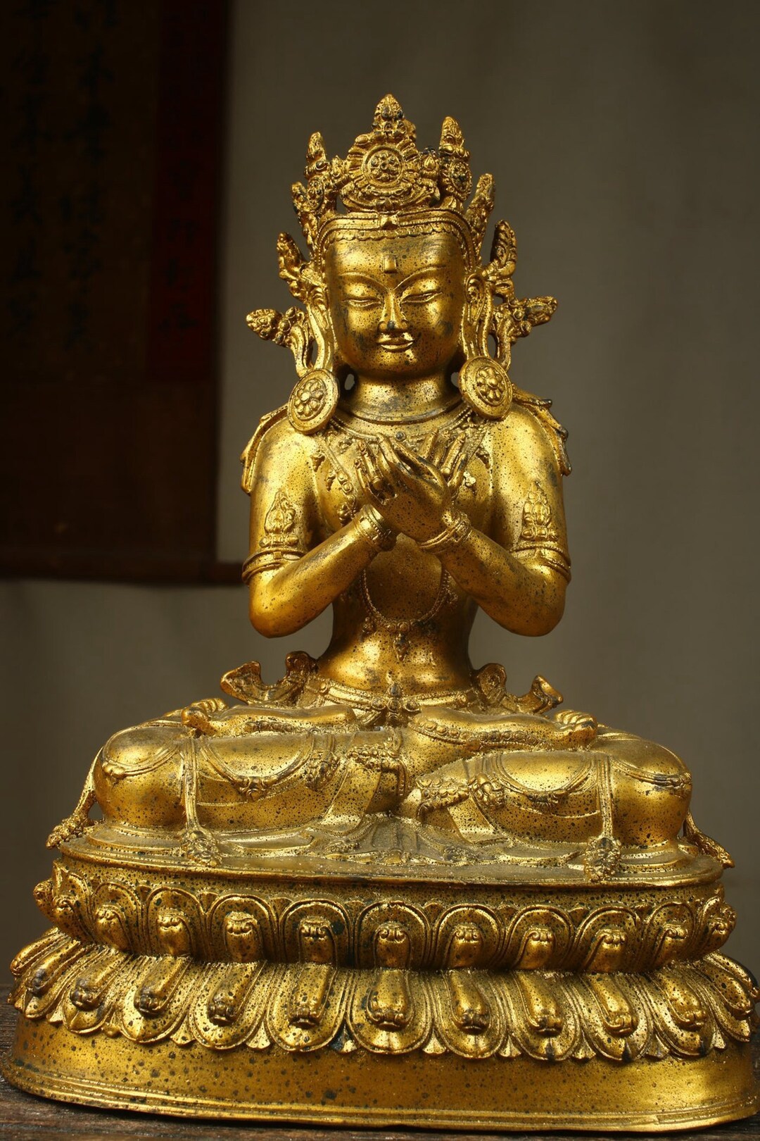 Chinese Antique Pure Copper Buddha Statue - Etsy