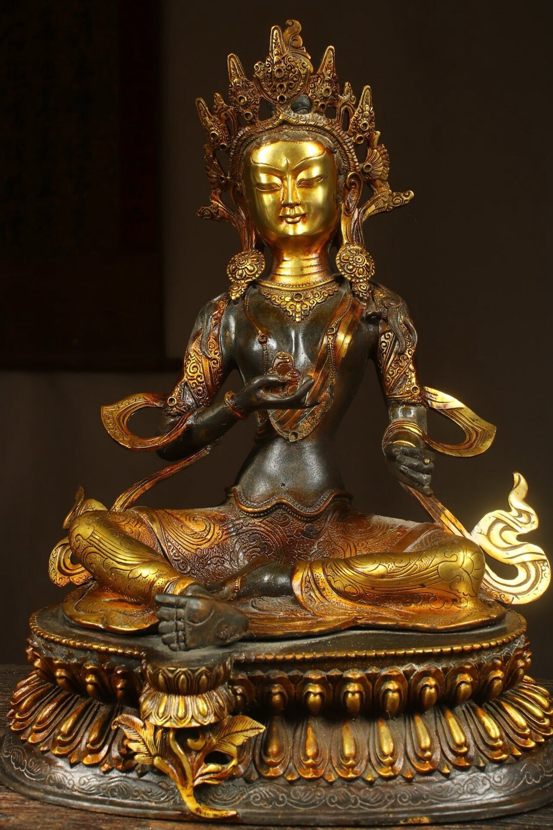 Chinese Antique Pure Copper Statue of Tara Buddha - Etsy