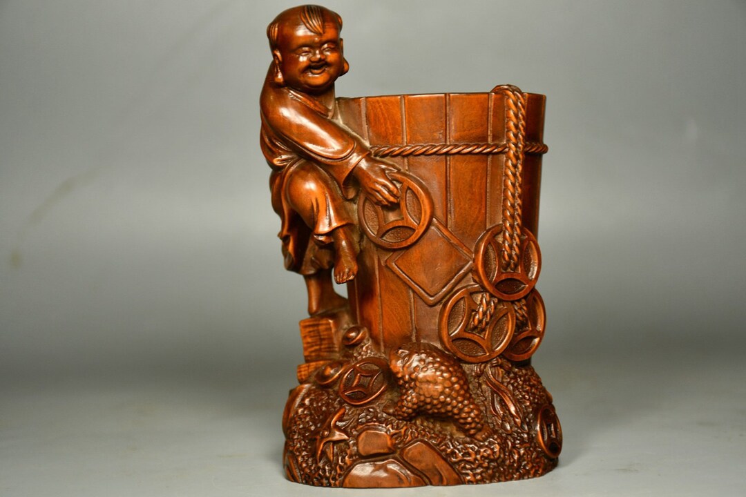 Chinese Antique Boxwood Pen Holder - Etsy