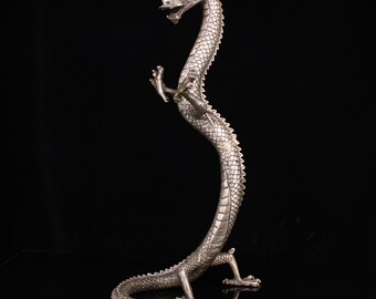 Silver Dragon Statue - Etsy