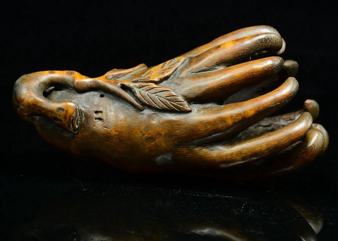 Chinese Antique Bamboo Carved Buddha Hand Ornaments - Etsy