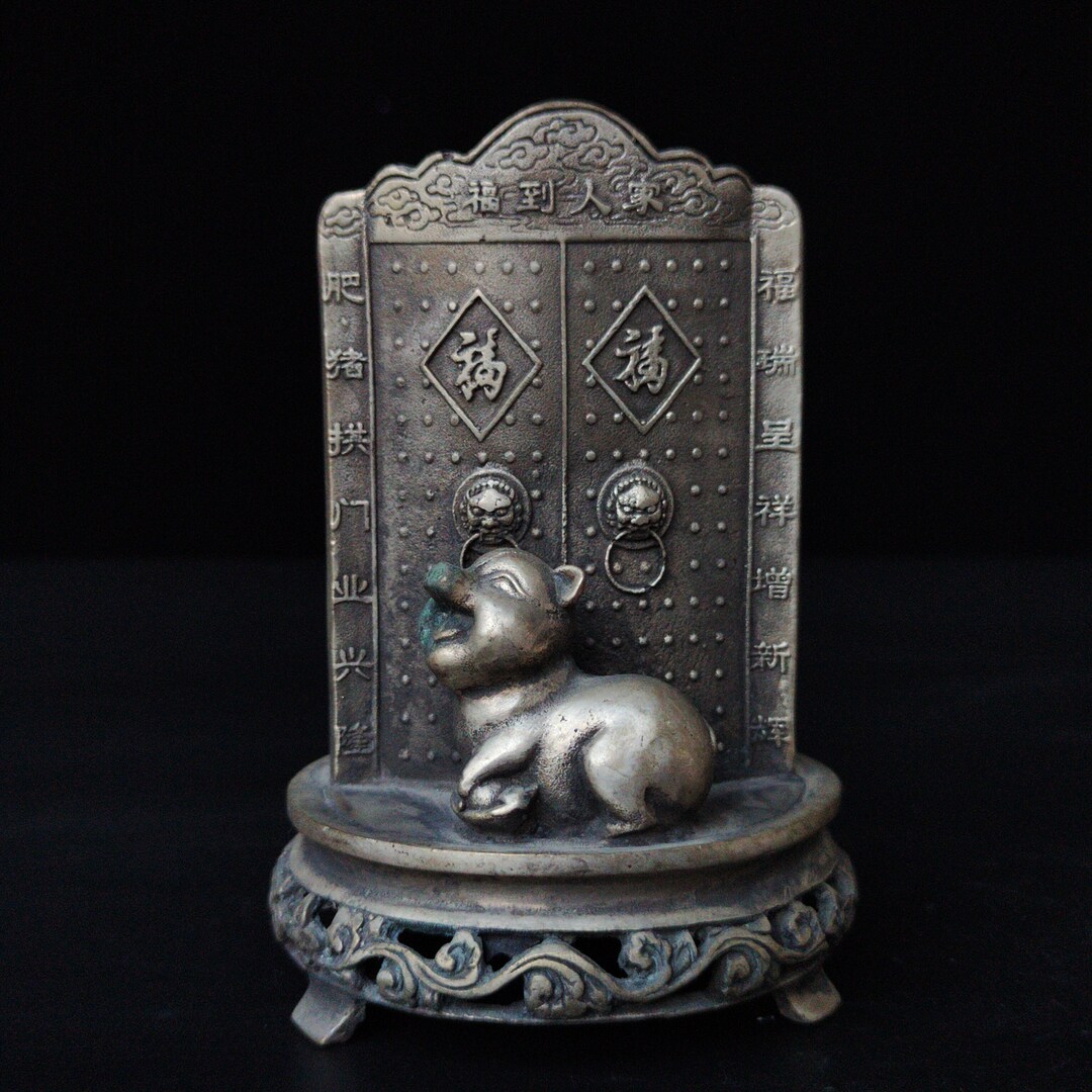 Collection Pure Hand-carved Fu Pig Pure Copper Pen Pot Study - Etsy
