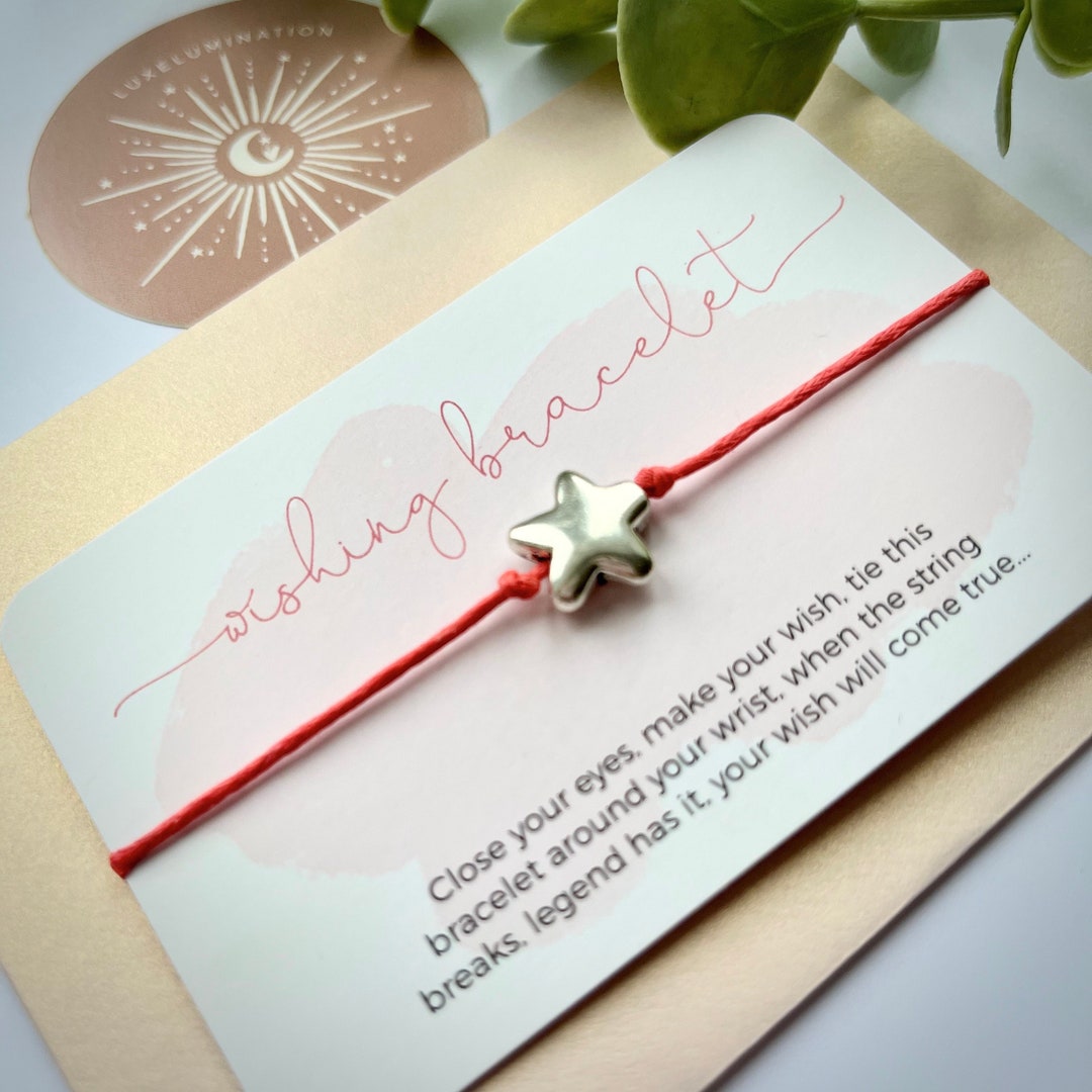 Wishing Bracelet, Personalised, Letterbox Gift, Hug in a Box, Greeting ...