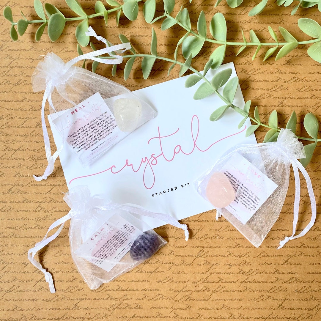 Crystal Starter Kit, Rose Quartz, Clear Quartz & Amethyst Crystals ...