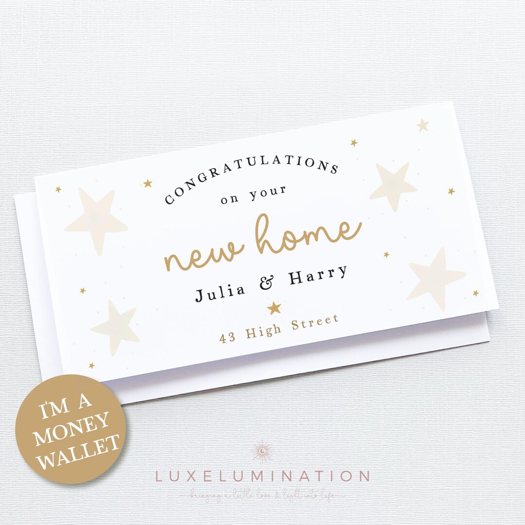 Personalised New Home Money Gift Wallet Card. Housewarming. - Etsy
