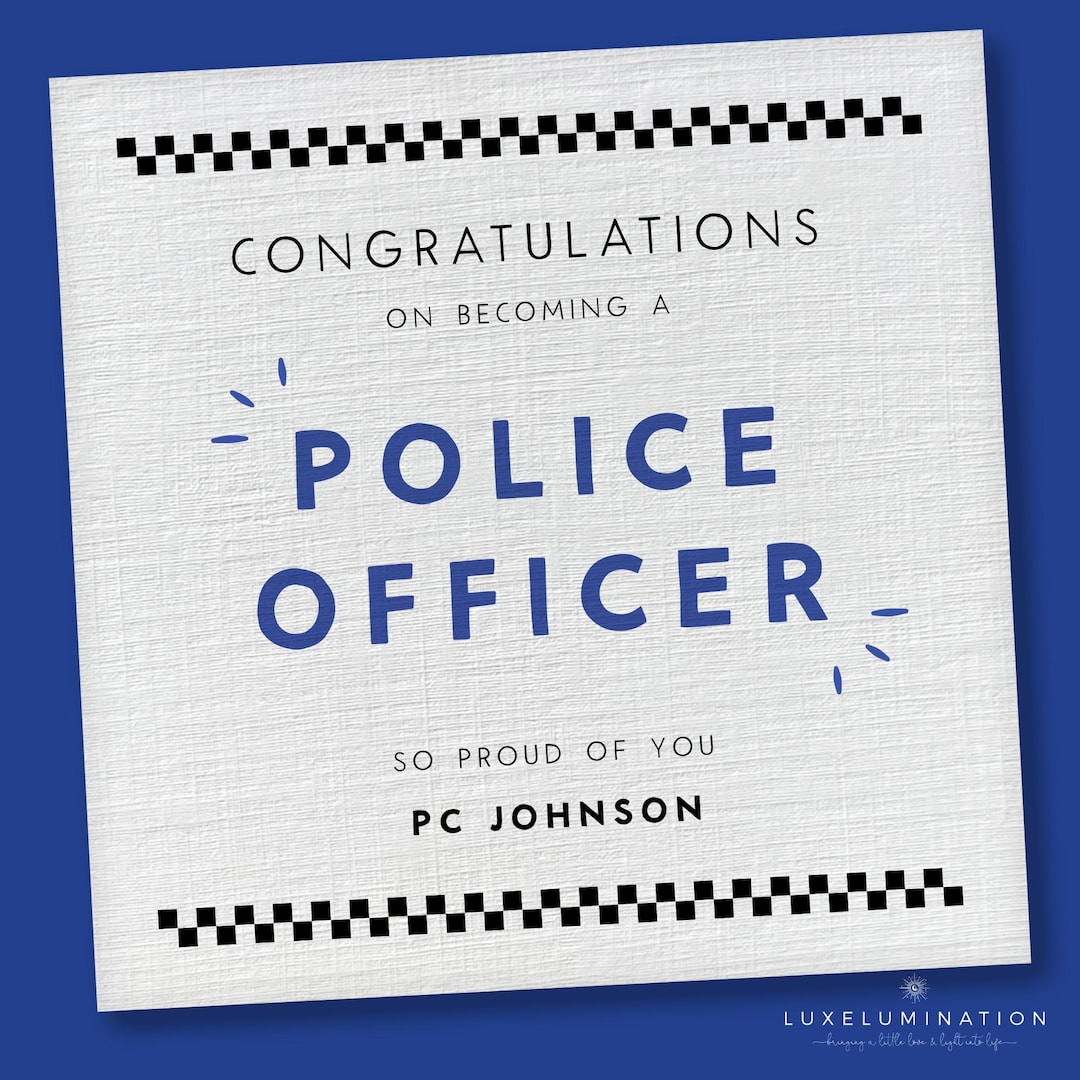 Police Officer Congratulations Card, Passing Out Parade, Police Force ...