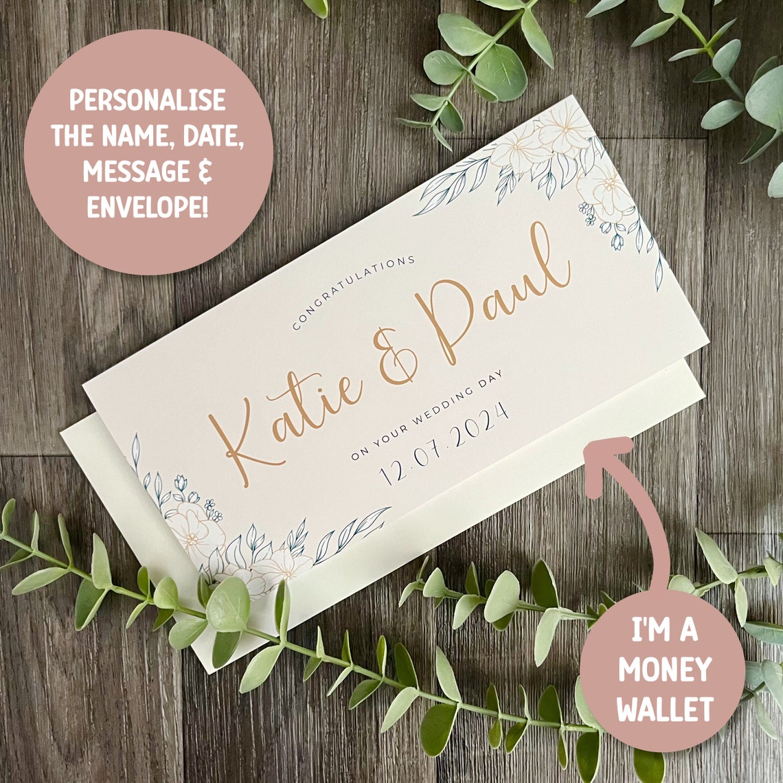 Personalised Wedding Money Gift Envelope, Mr & Mrs on Your Wedding Day ...