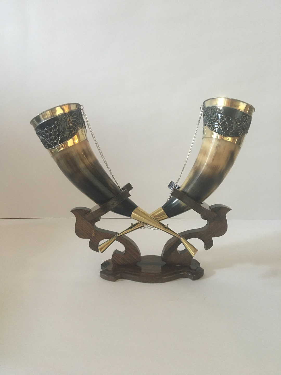 Drinking Horns With Stand for Weddingdrinking Horn Mugviking - Etsy