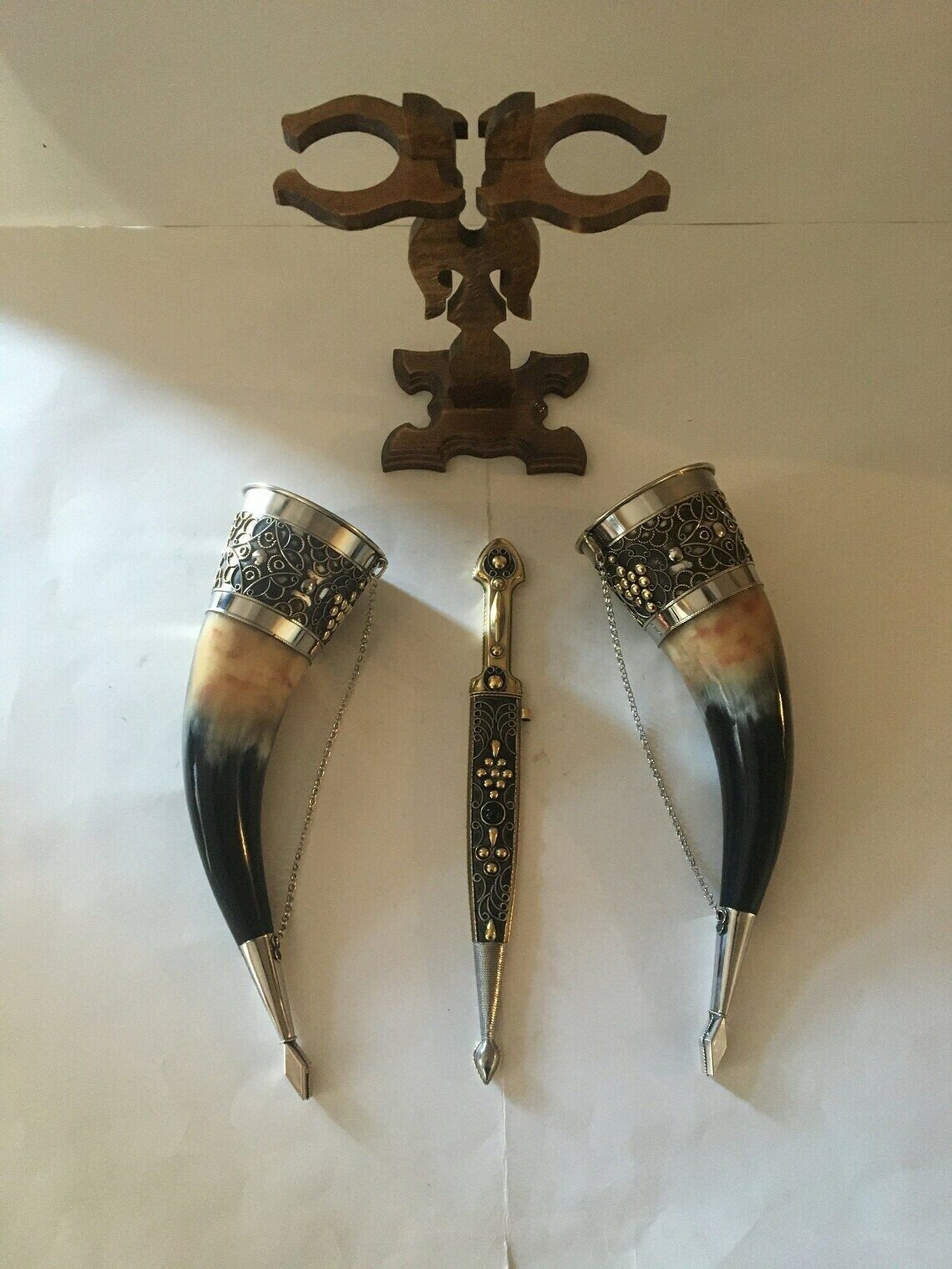 Drinking Horns With Stand for Weddingviking Drinking - Etsy