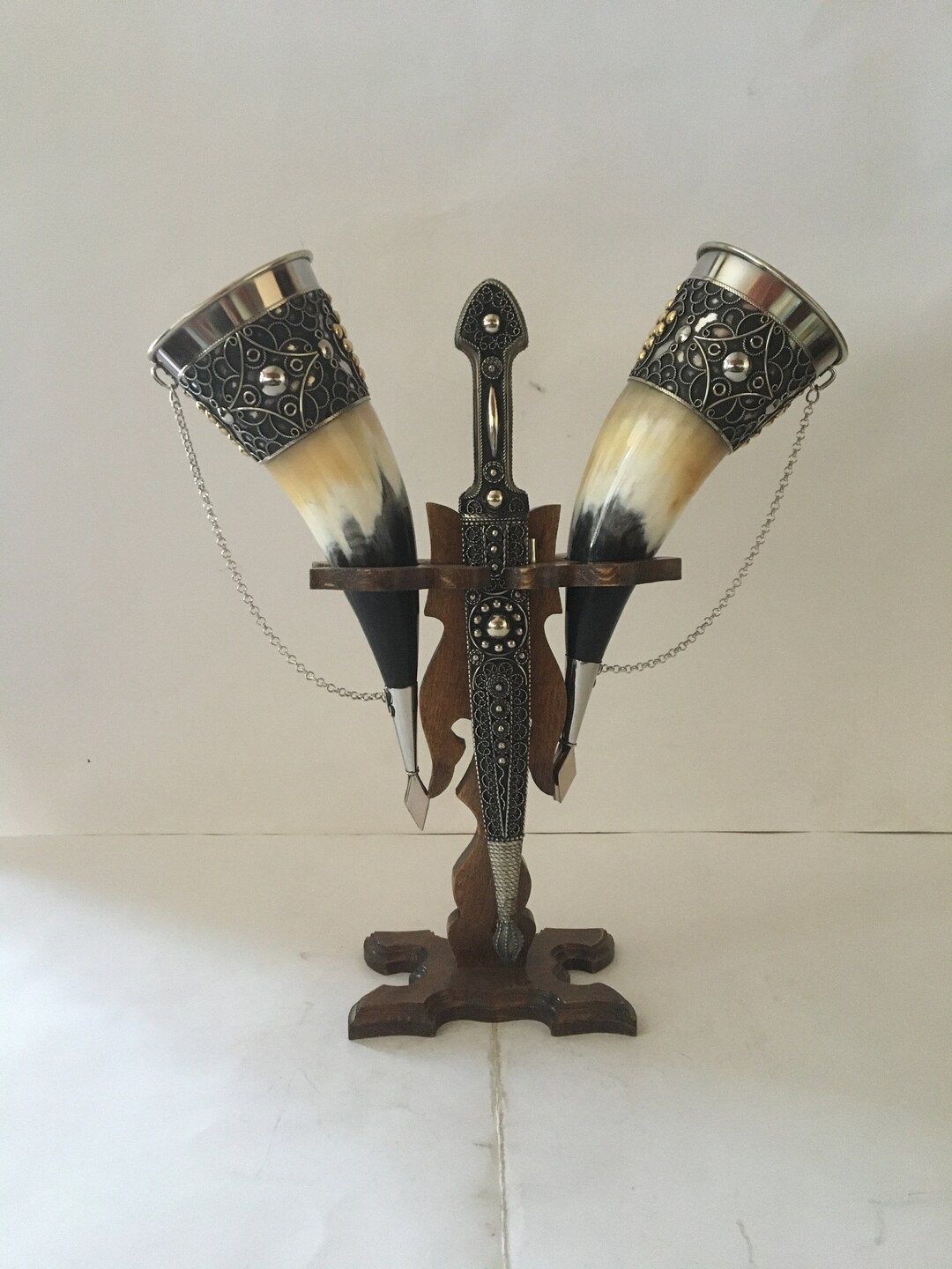 Drinking Horns With Stand for Wedding,viking Drinking Horn,drinking ...