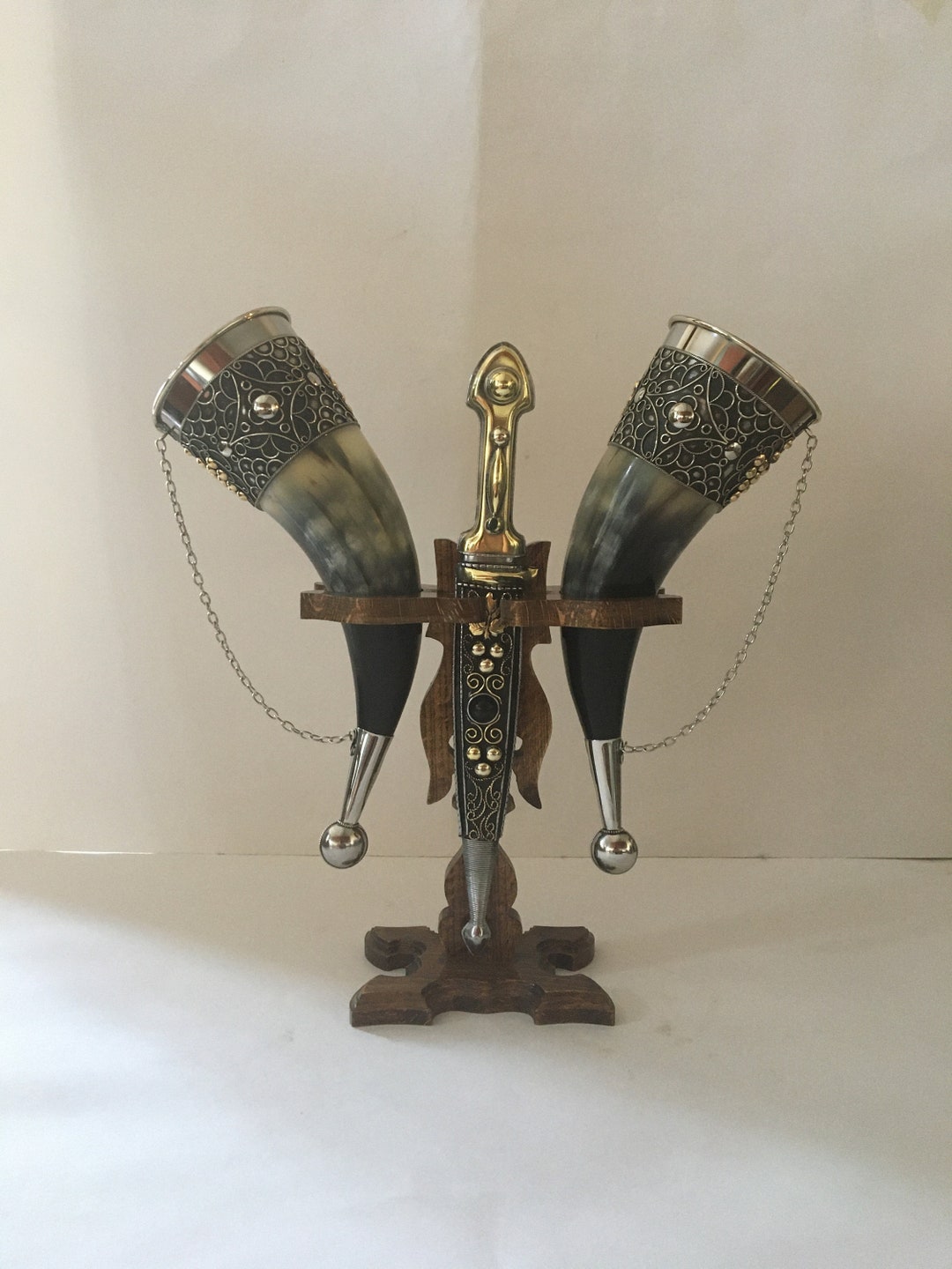Drinking Horns With Stand for Wedding,drinking Horn Mug,viking Drinking ...